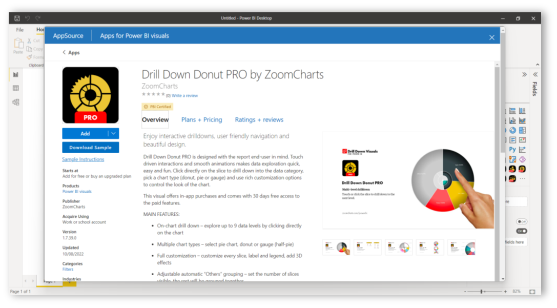 Purchasing and managing a Drill Down Visuals license on the ZoomCharts ...