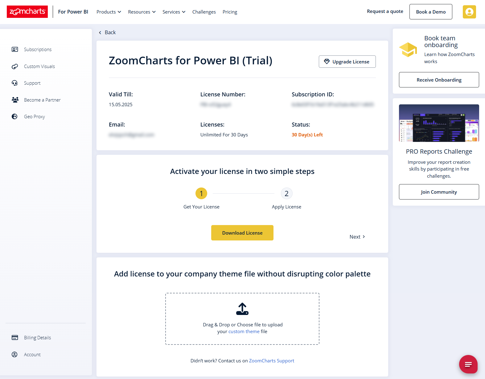 How to Acquire a Trial | General | ZoomCharts Documentation