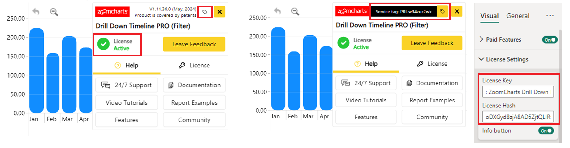 Licensing States in Drill Down Visuals | General | ZoomCharts Documentation